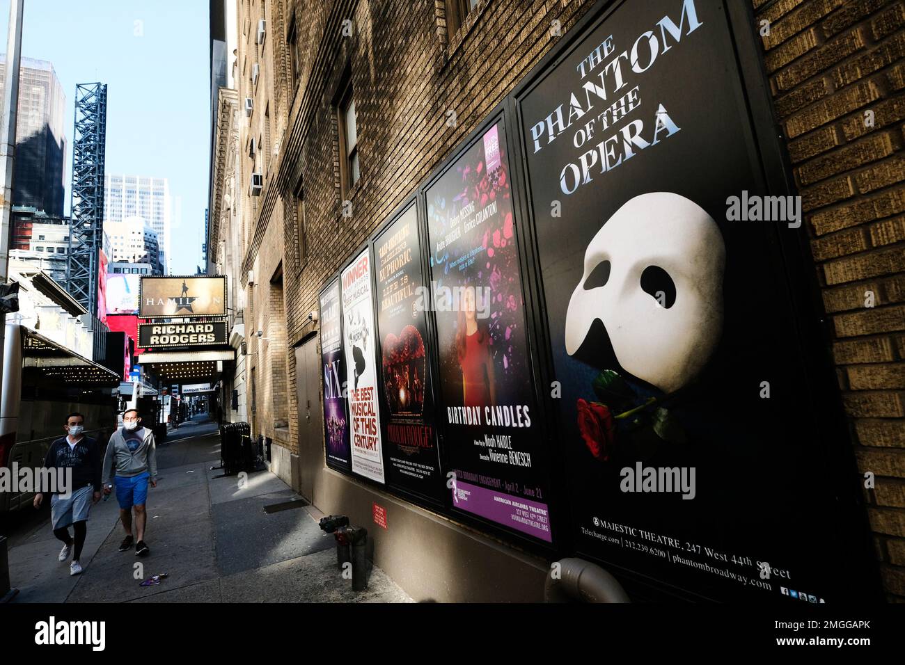 Broadway posters outside the Richard Rodgers Theatre during Covid-19 ...