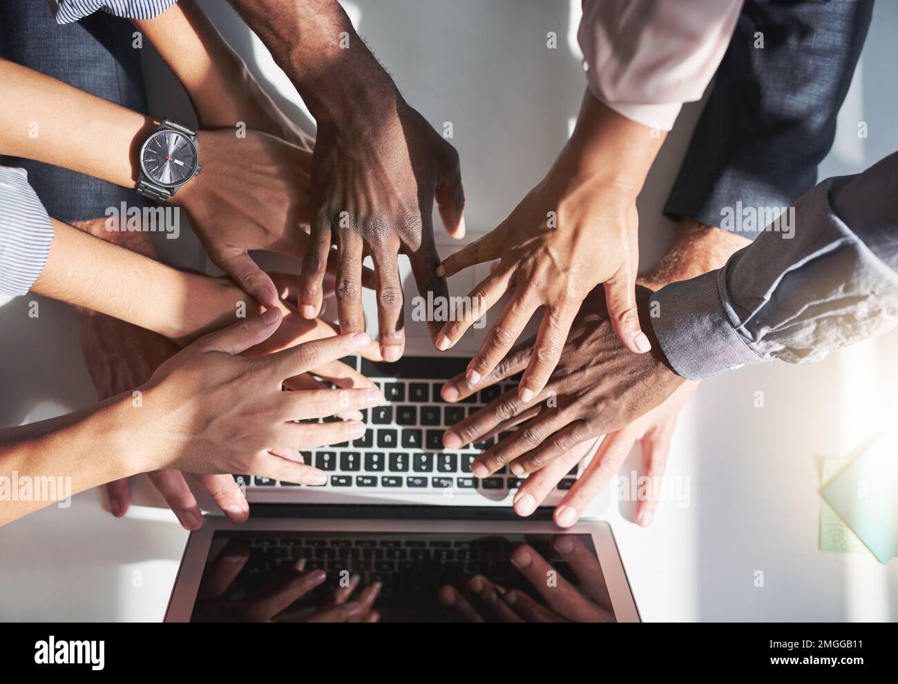 Wed be nowhere without wireless technology. High angle shot of a group ...