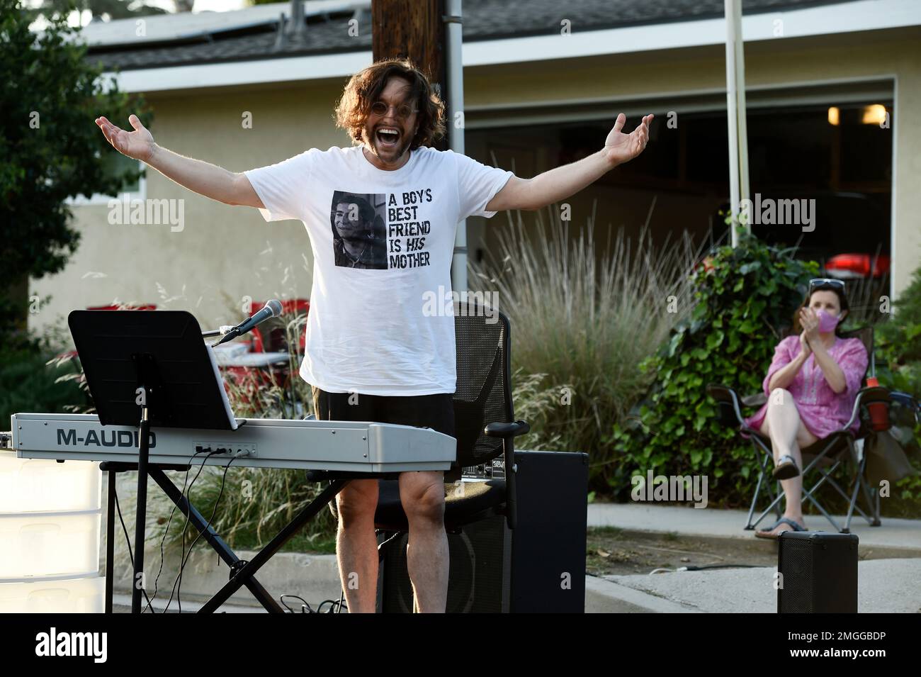 Musician Adam Chester takes a bow at the close of his weekly ...