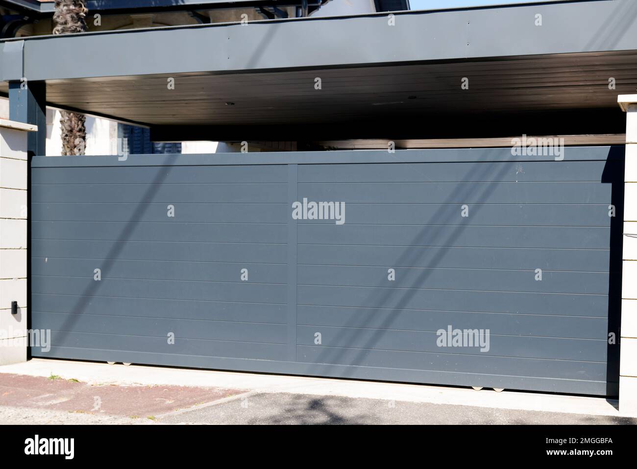 modern gray gate an aluminum portal for outdoor door in suburbs house ...