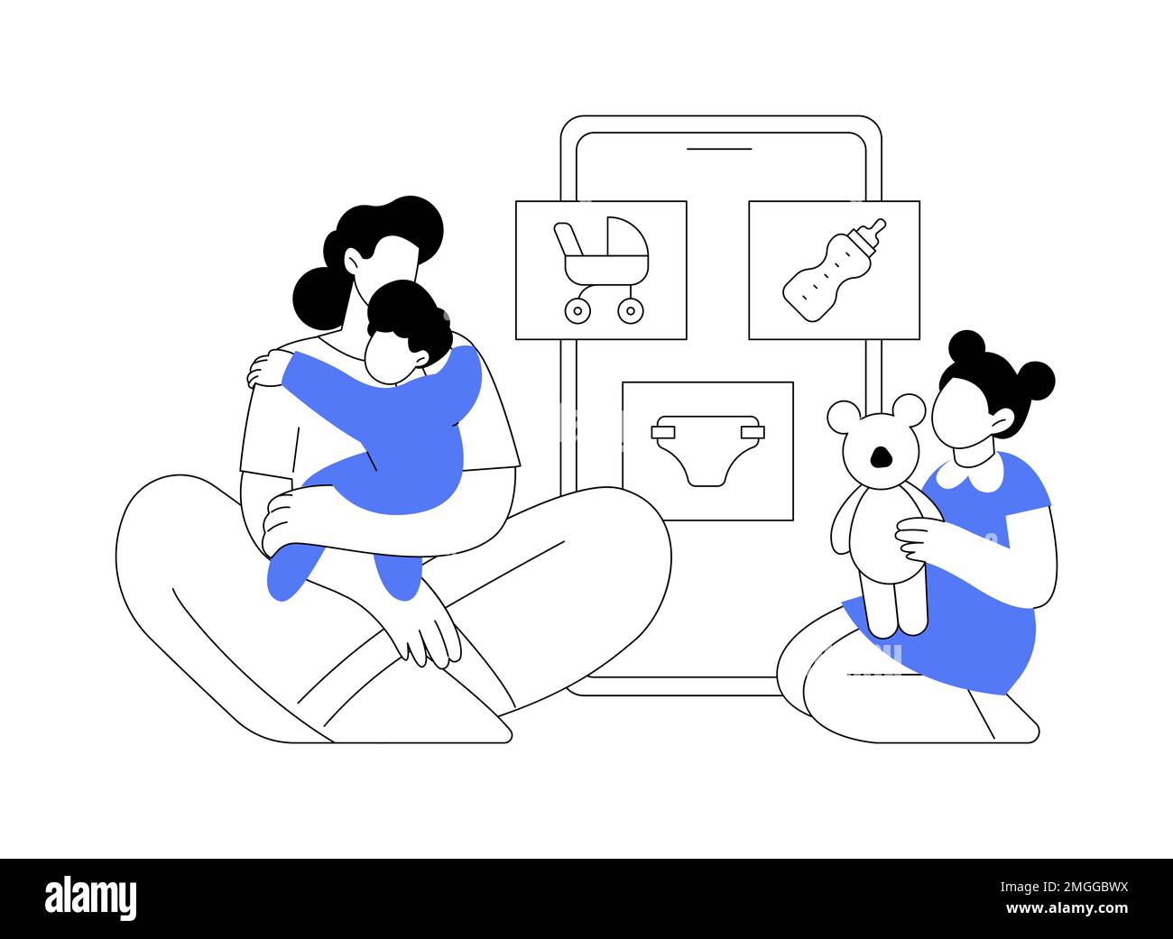 Babysitting services abstract concept vector illustration Stock Vector ...