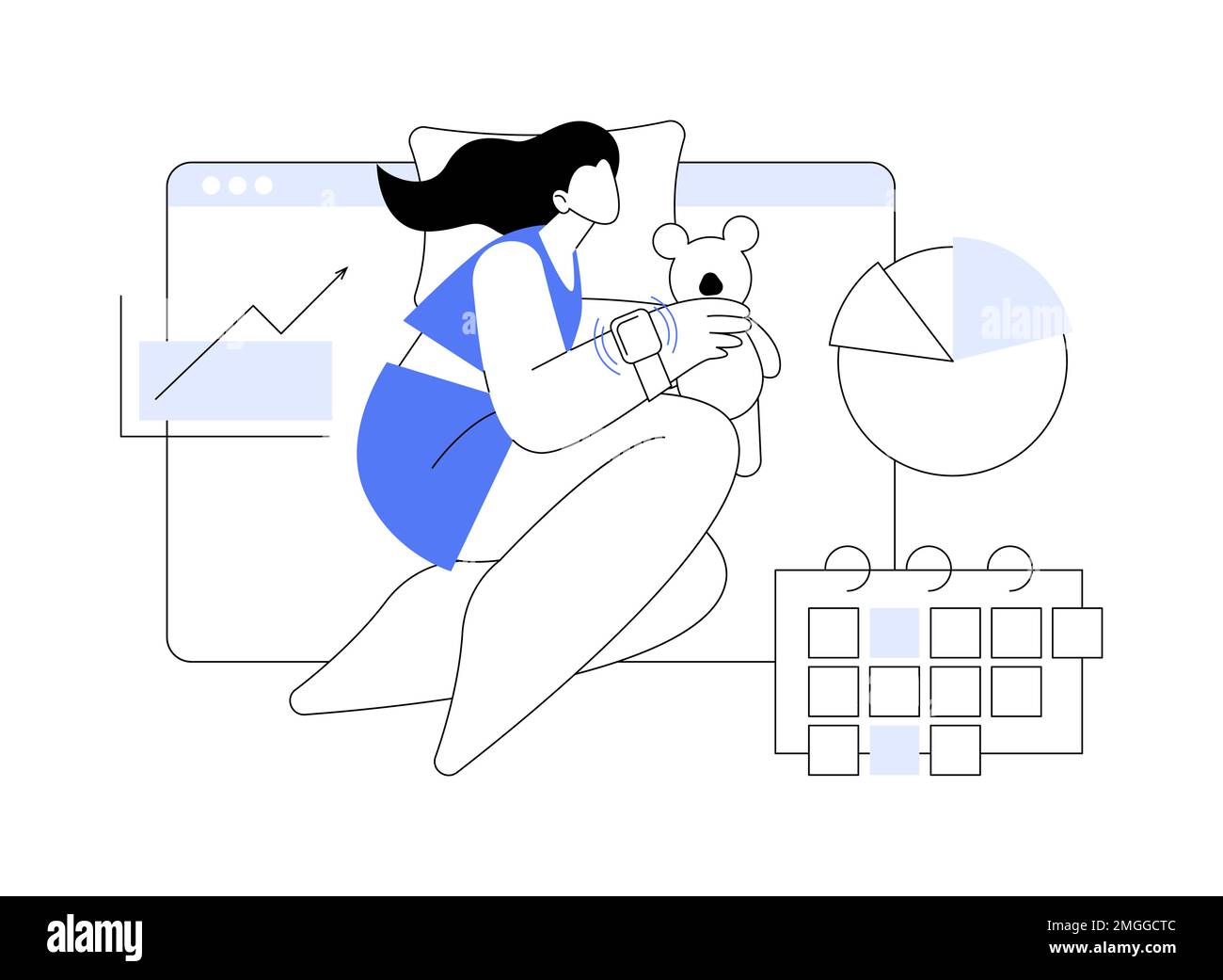 Sleep tracking abstract concept vector illustration Stock Vector Image ...