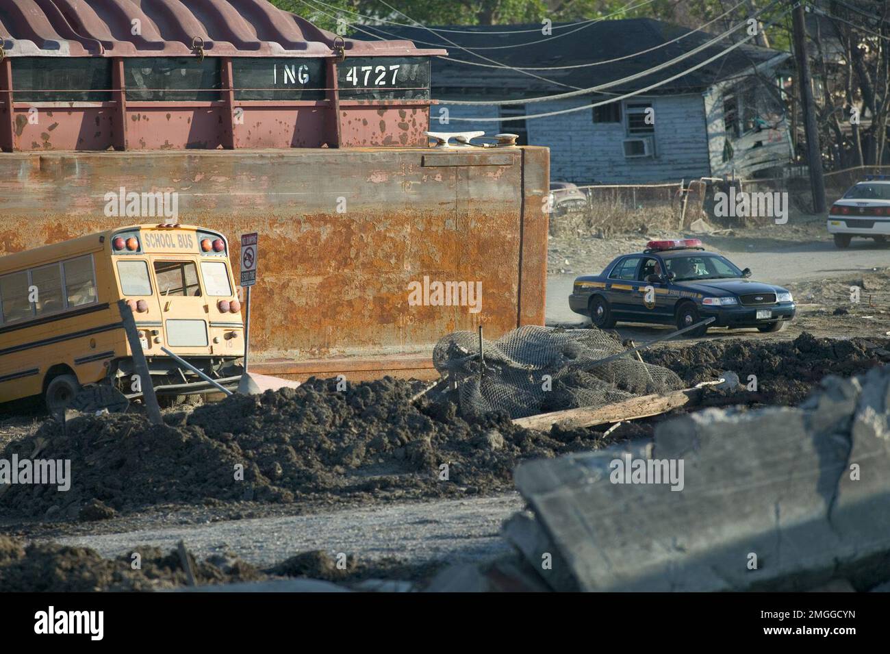 Aftermath - Displaced Boats - Barge ING 4727 - 26-HK-22-6. 9th Ward ...