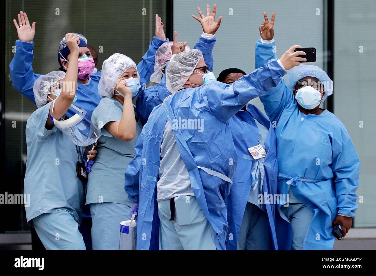 Healthcare workers at John H. Stroger, Jr. Hospital of Cook County ...