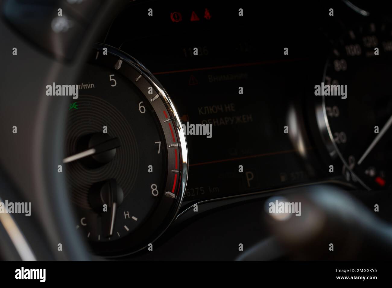 Modern car dashboard with speedometer, tachometer. Car dashboard. Car ...