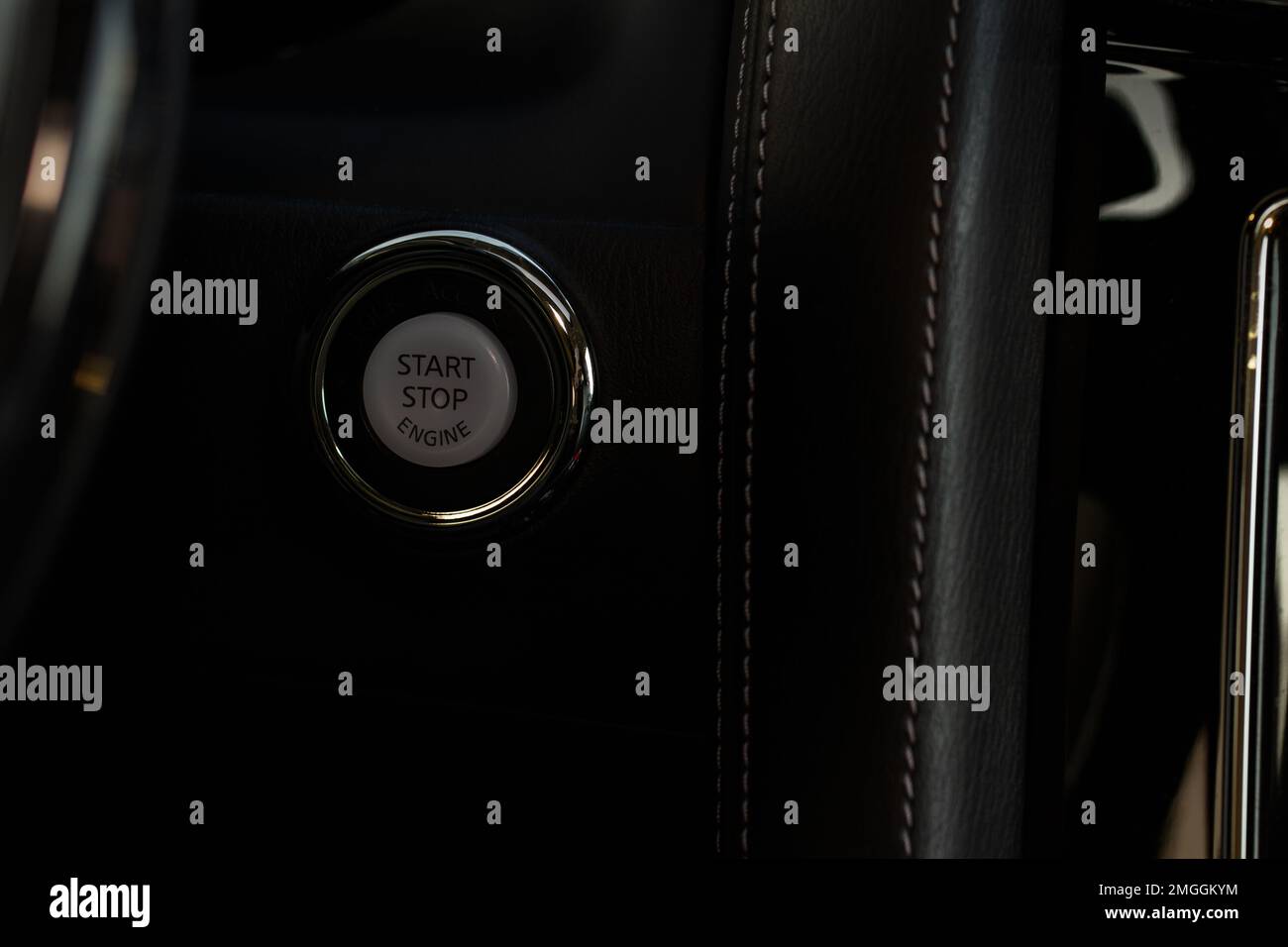 Engine start button close up. Car engine start button Stock Photo - Alamy