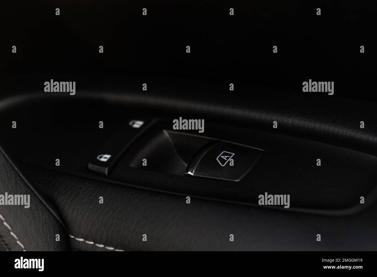 Car window control panel. Automatic power window up and down button ...
