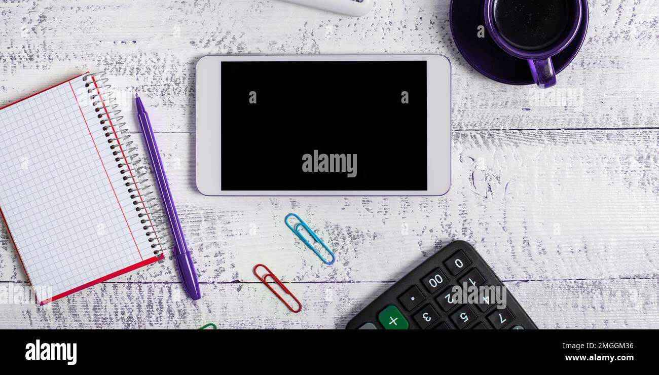 Phone With Important Message On Desk With Wood Tables And Clipboard ...