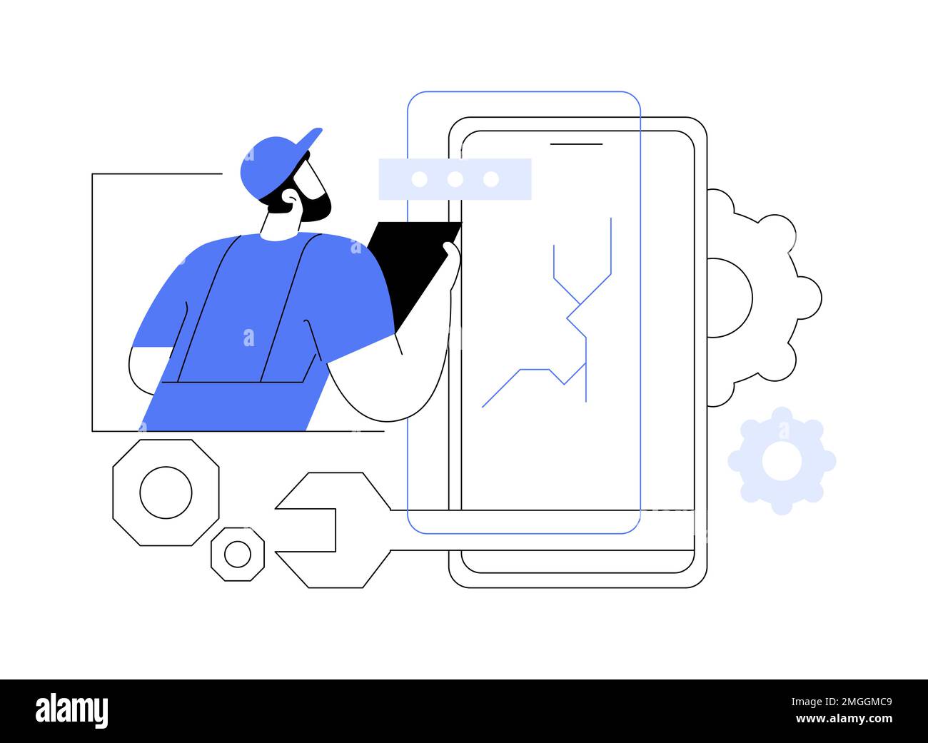 Smartphone repair abstract concept vector illustration Stock Vector ...