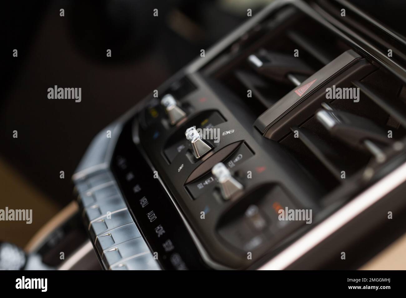 Modern car interior. Interior of new car with details Stock Photo - Alamy