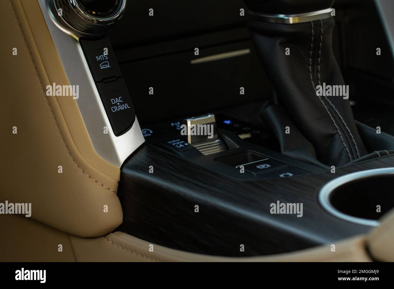 Offroad drive controller closeup view. Wheel drive selection. Four ...
