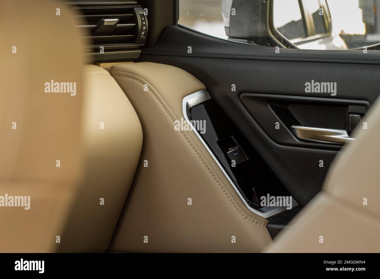 Car window control panel. Automatic power window up and down button ...