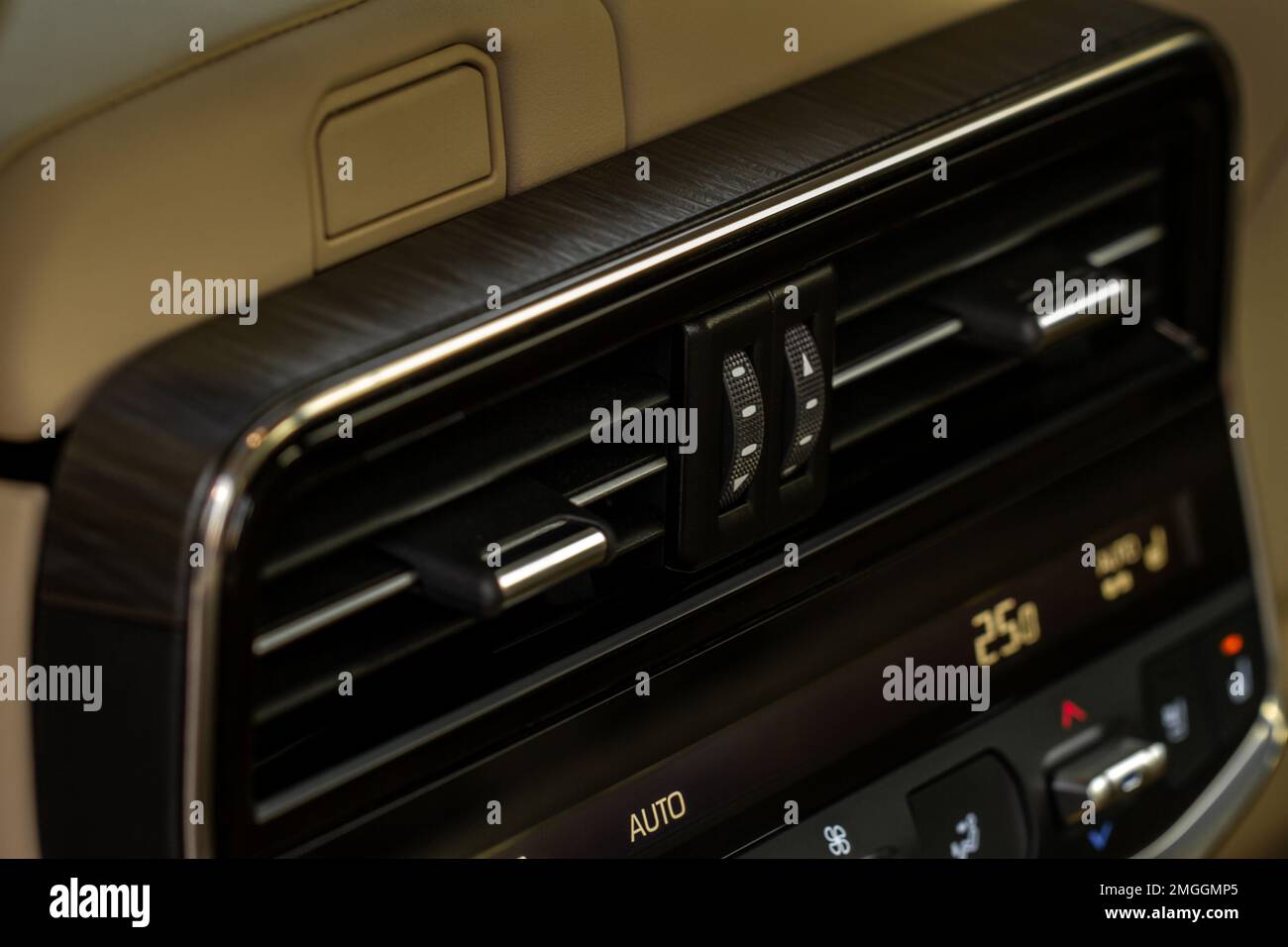 Car air conditioning close up view. The air conditioner flow inside the ...