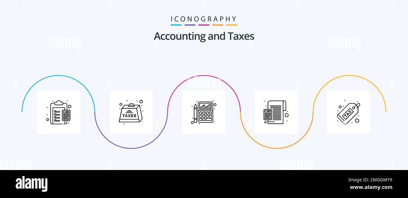Taxes Line 5 Icon Pack Including calculate. payable. finance ...