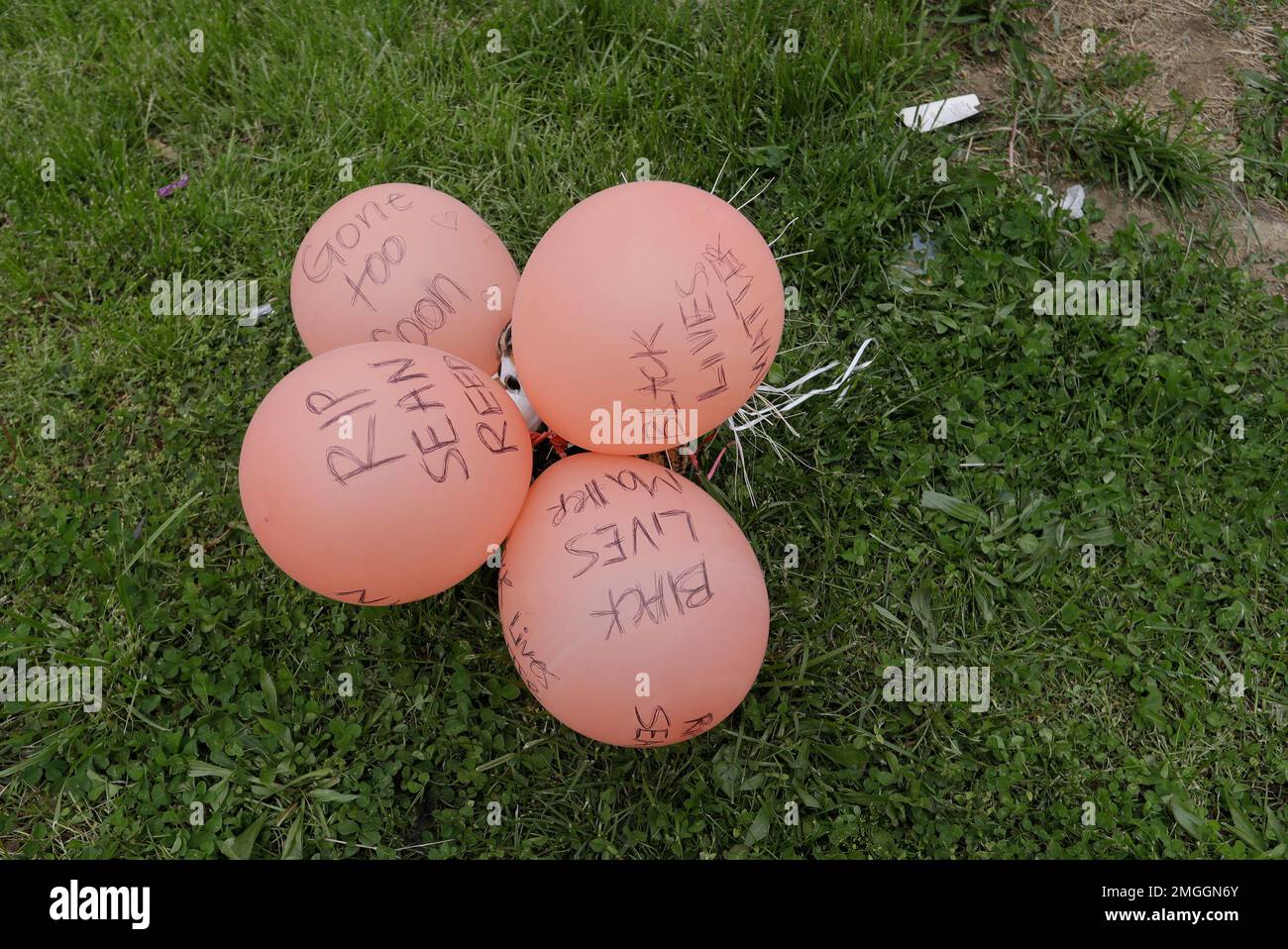 A display is seen, Friday, May 8, 2020, in Indianapolis. near the ...