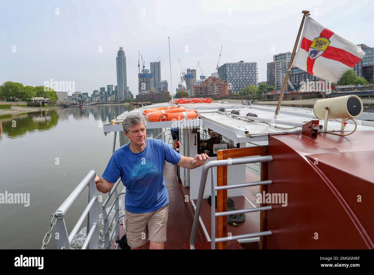 Danny Collier stands on deck aboard his boat, the Princess Freda on the ...