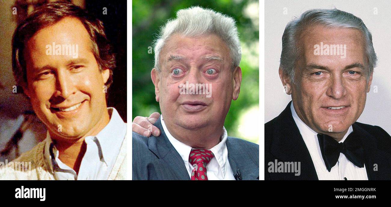 FILE - From left are file photos showing Chevy Chase in 1986, Rodney ...