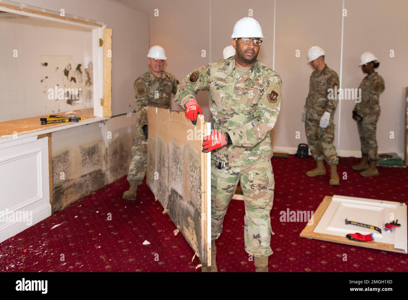 U.S. Air Force Master Sgt. Timothy Smith, front, 422nd Civil Engineer ...