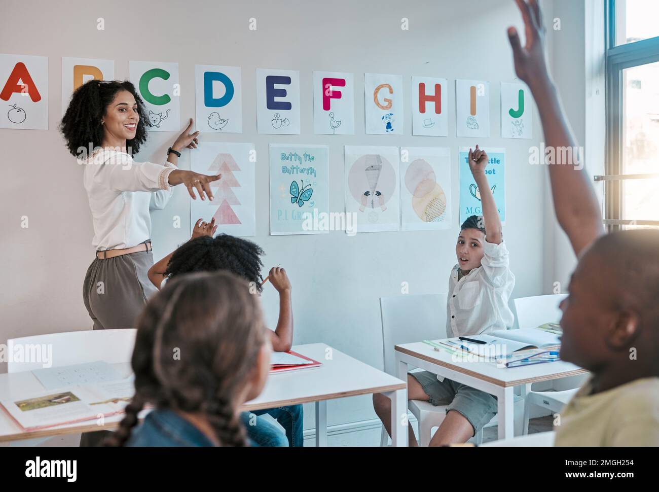 Diversity, education and teacher with class, question and learning for ...