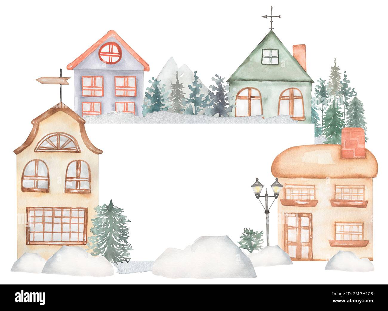 Traditional christmas street scene Cut Out Stock Images & Pictures - Alamy