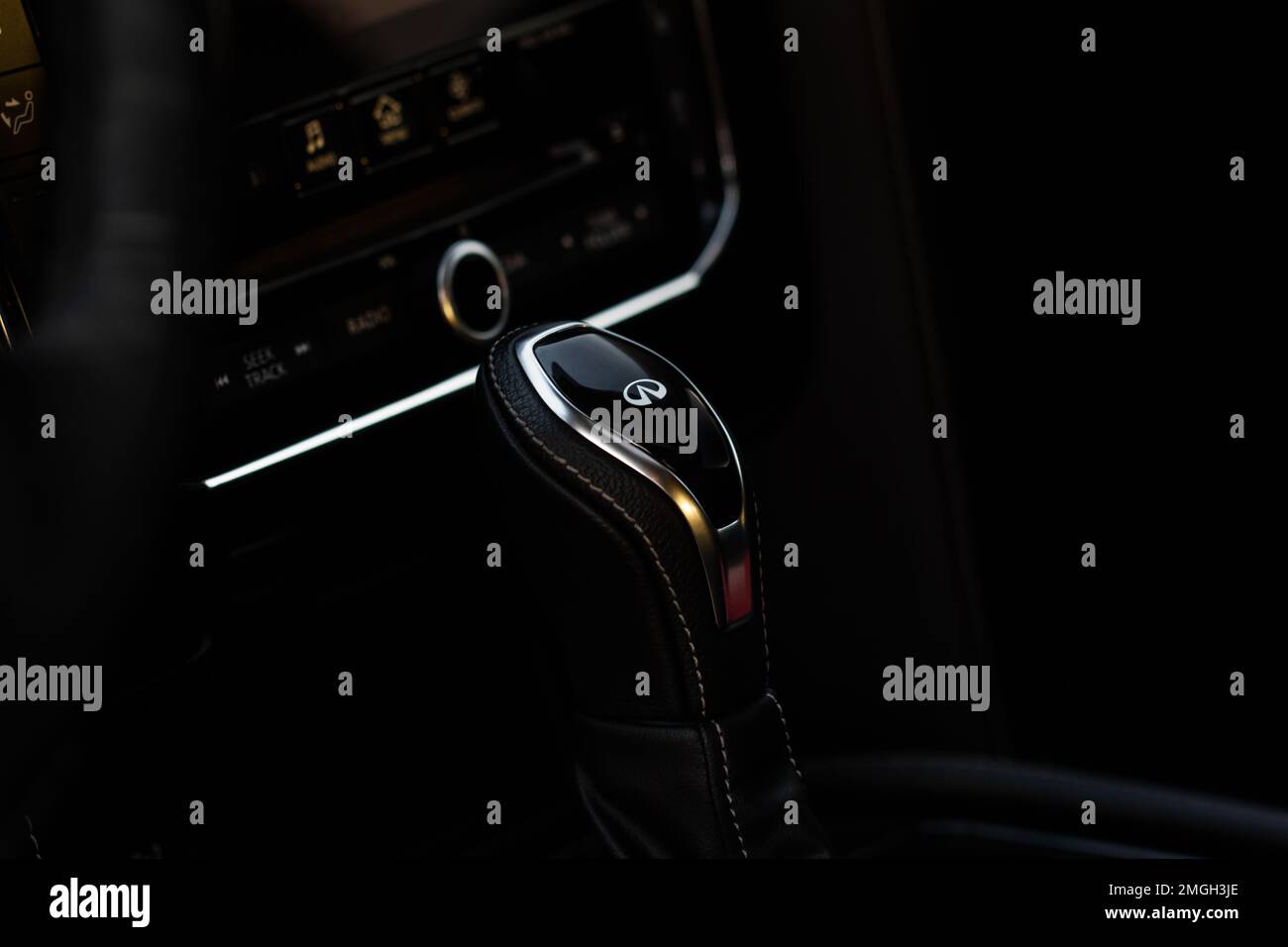 MOSCOW, RUSSIA - DECEMBER 11, 2021 Infiniti QX80 (QX56) Close up of the ...