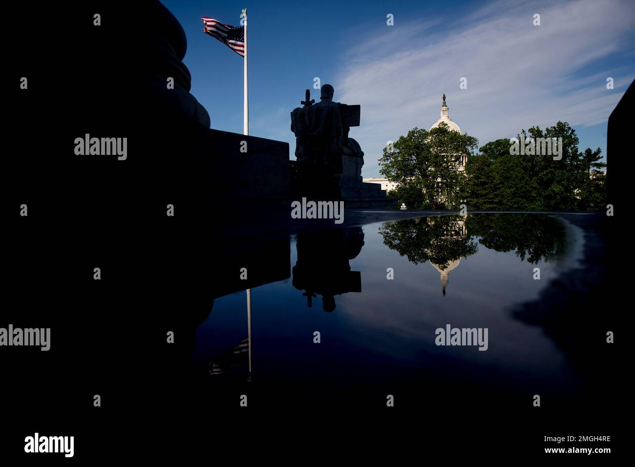 The Dome of the U.S. Capitol Building is visible from the steps of the ...