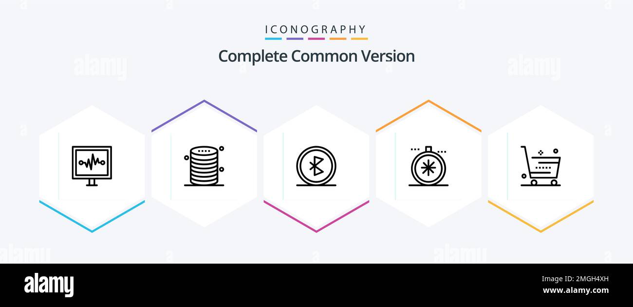 Complete Common Version 25 Line icon pack including open. direction ...