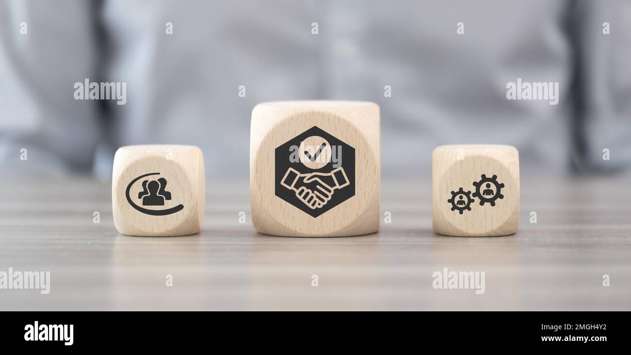 Wooden blocks with symbol of trust concept Stock Photo - Alamy