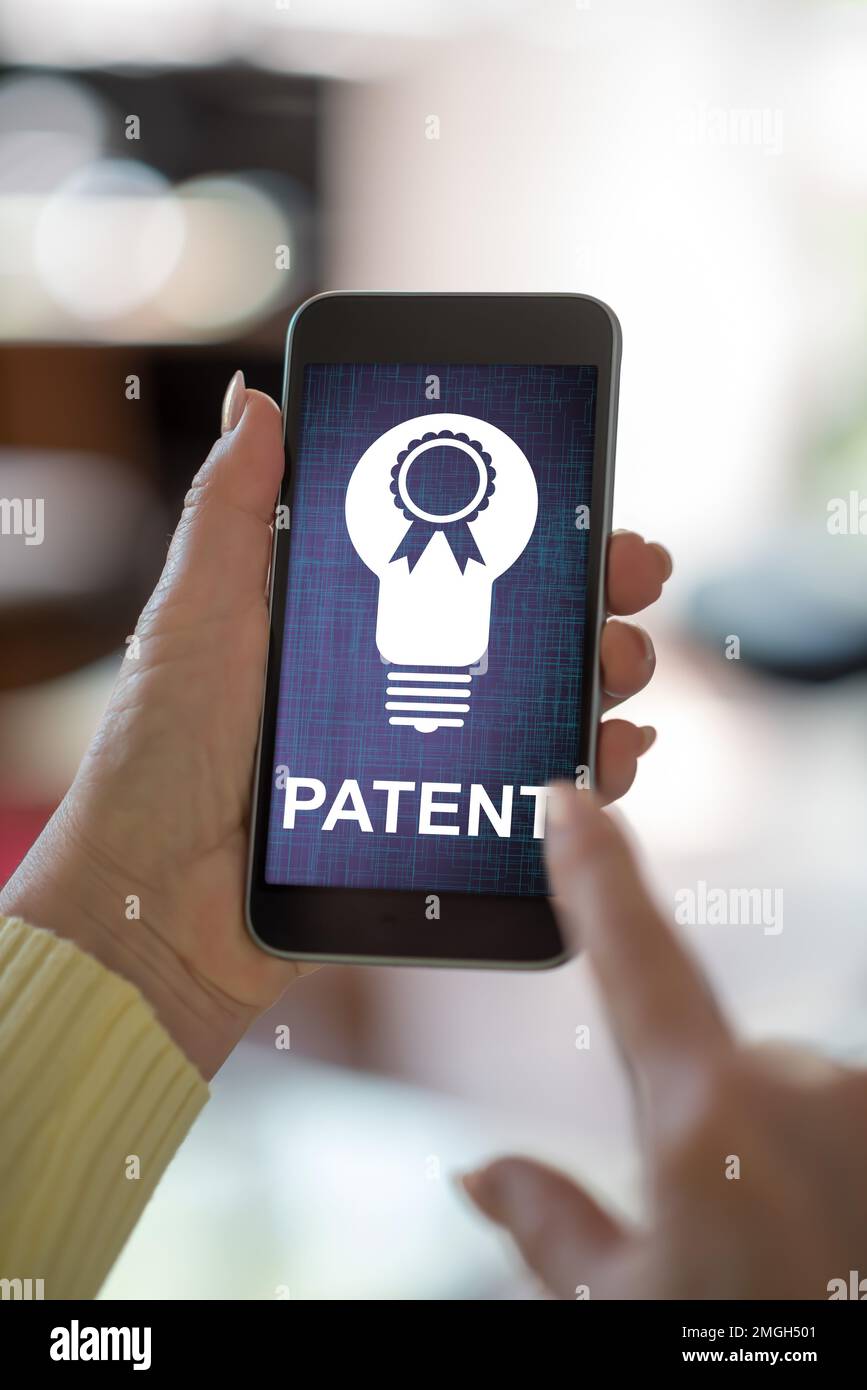 Smartphone screen displaying a patent concept Stock Photo - Alamy
