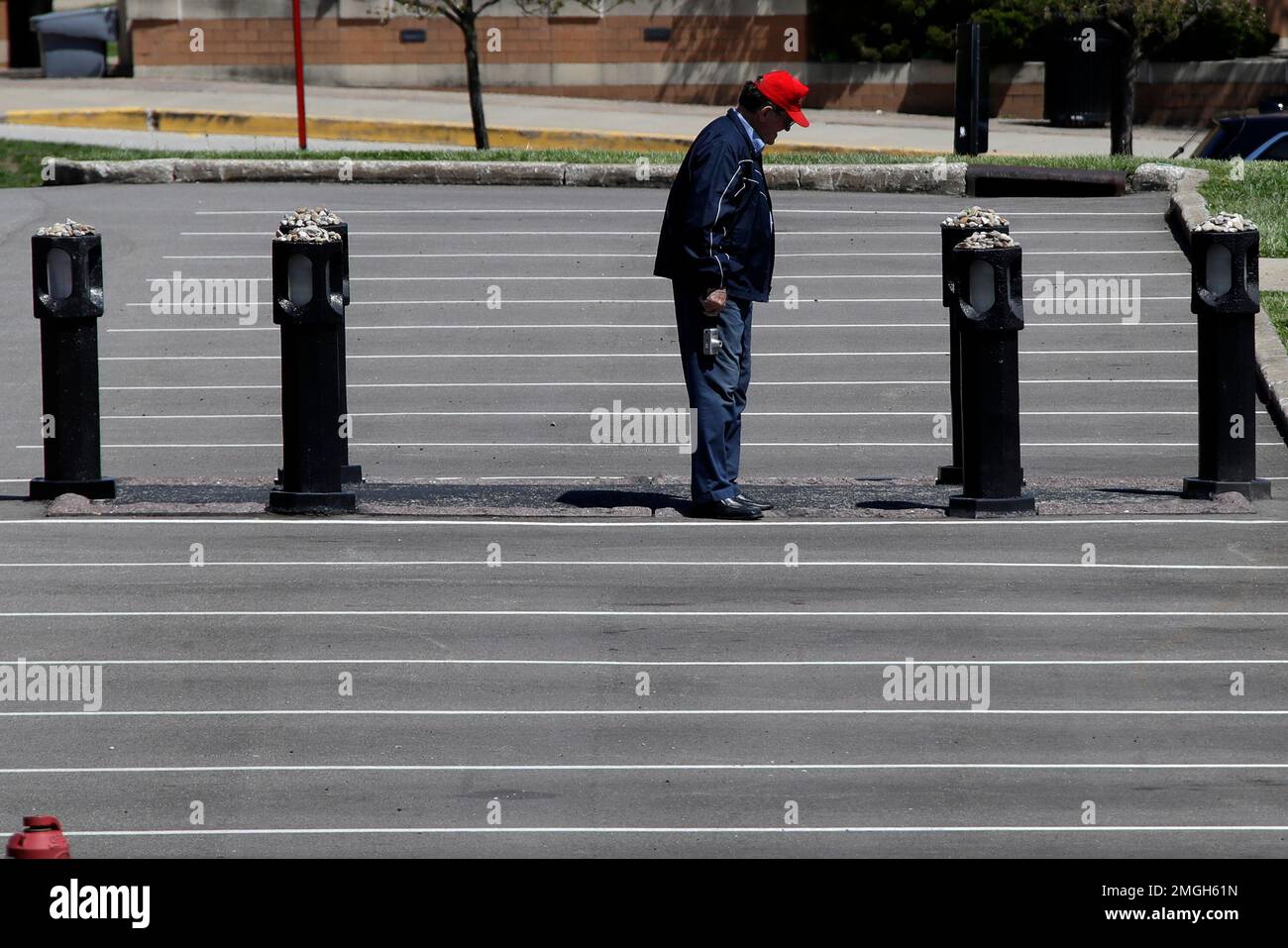 A visitor to the Prentice Hall parking lot on the campus of Kent State ...