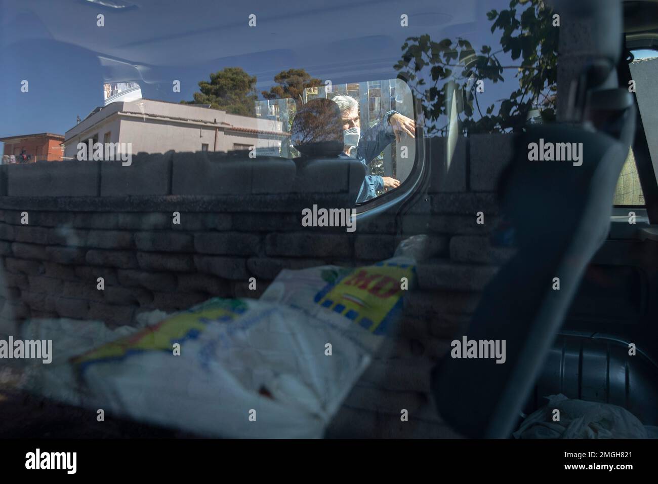 In this photo taken on Monday, April 27, 2020, father Daniele Moschetti ...