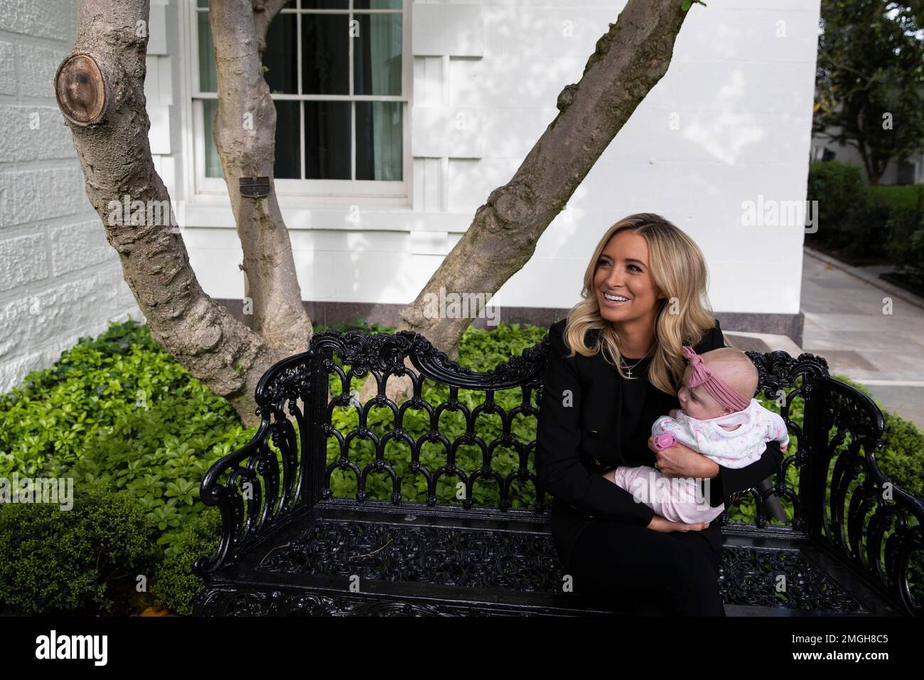 White House press secretary Kayleigh McEnany sits with her baby Blake ...