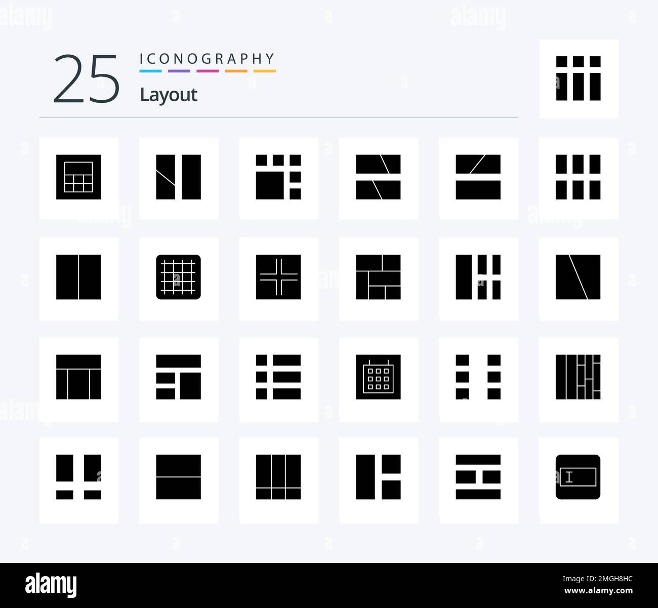 Layout 25 Solid Glyph icon pack including layout. view. layout. small ...