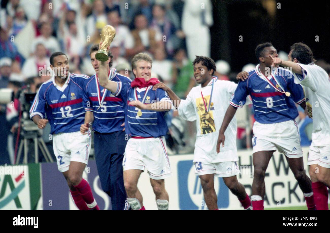 FILE - In this July 12, 1998, file photo, members of the French team ...