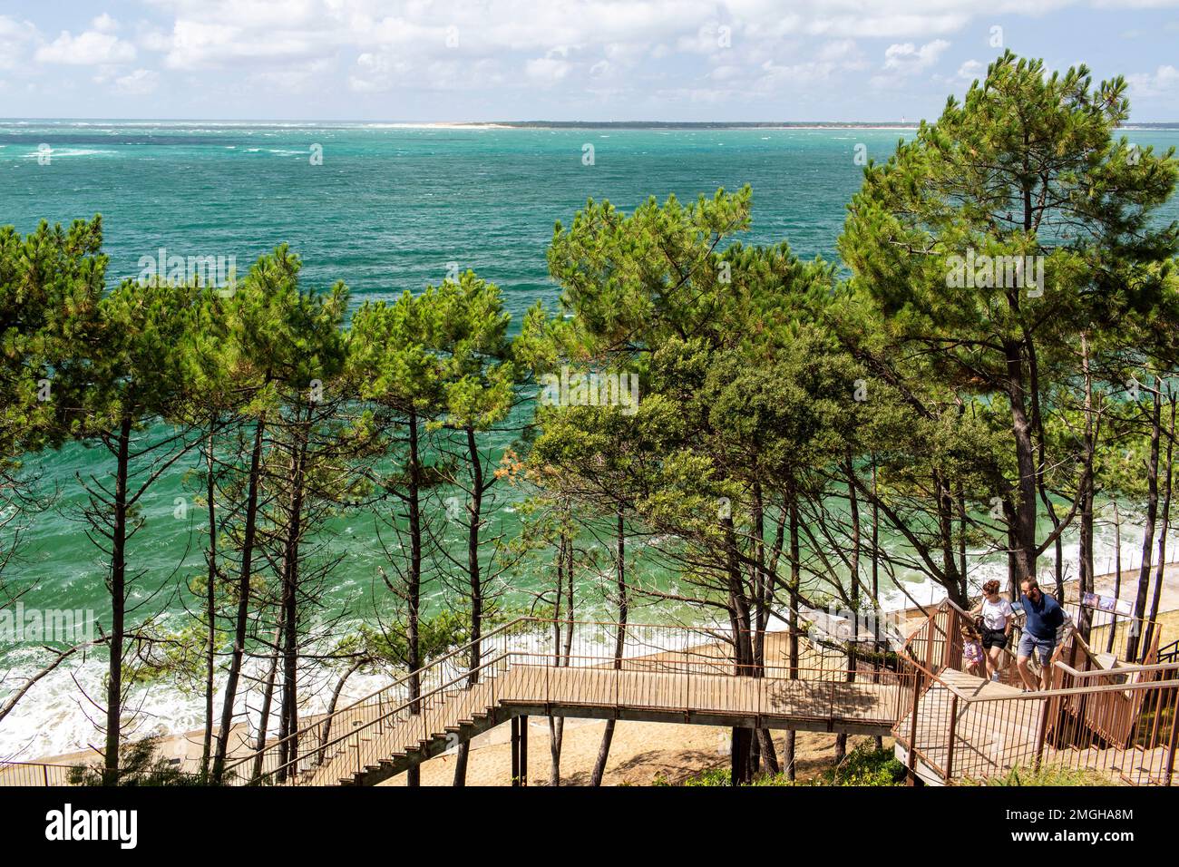 La Teste-de-Buch (south-western France): wooden stairs of the cornice ...