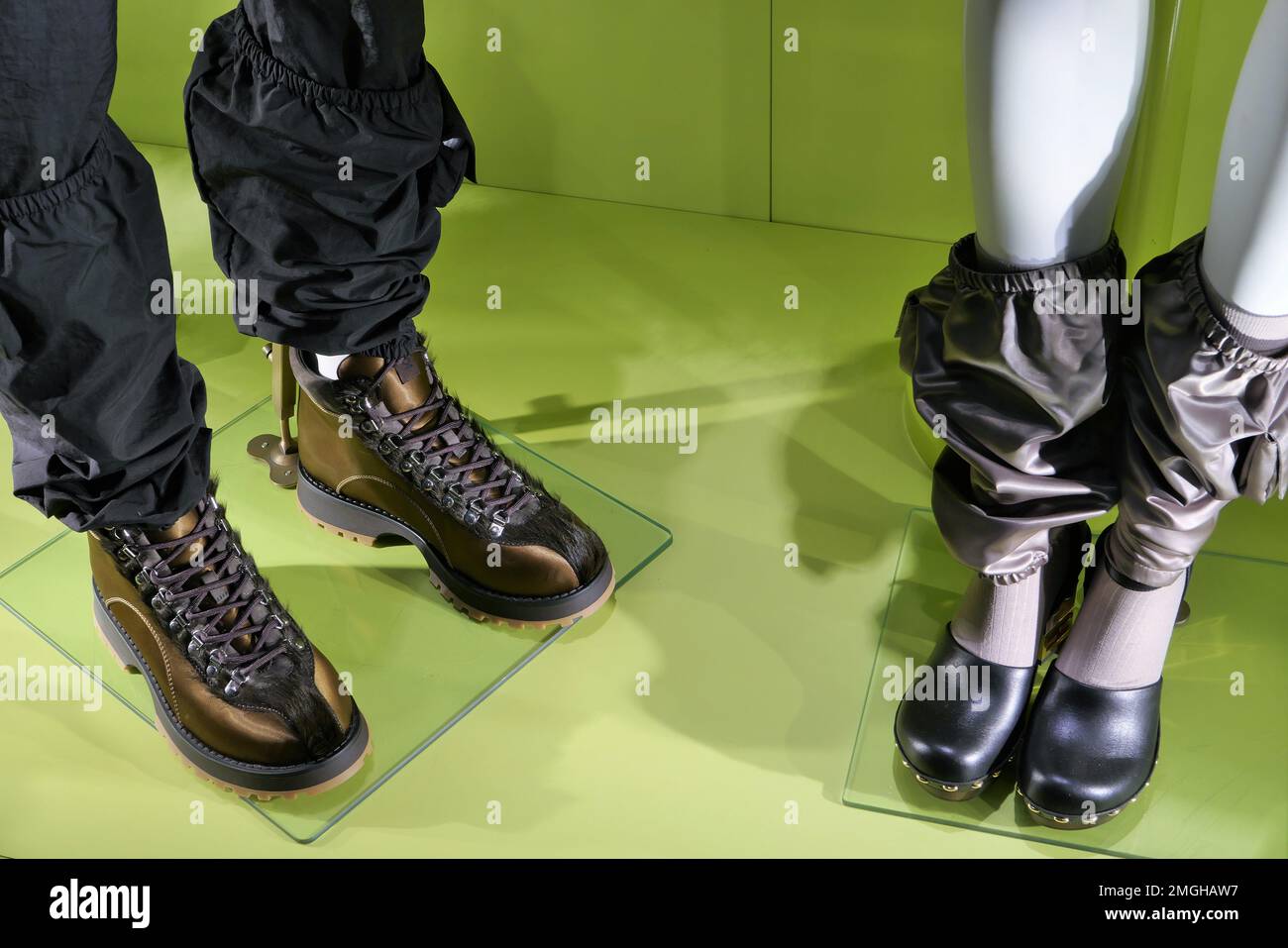 Boots on display hi-res stock photography and images - Alamy