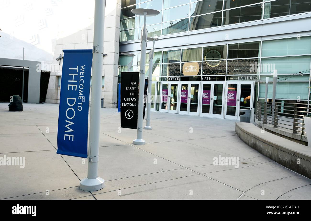 The courtyard of ArcLight Cinemas is pictured, Tuesday, April 28, 2020 ...