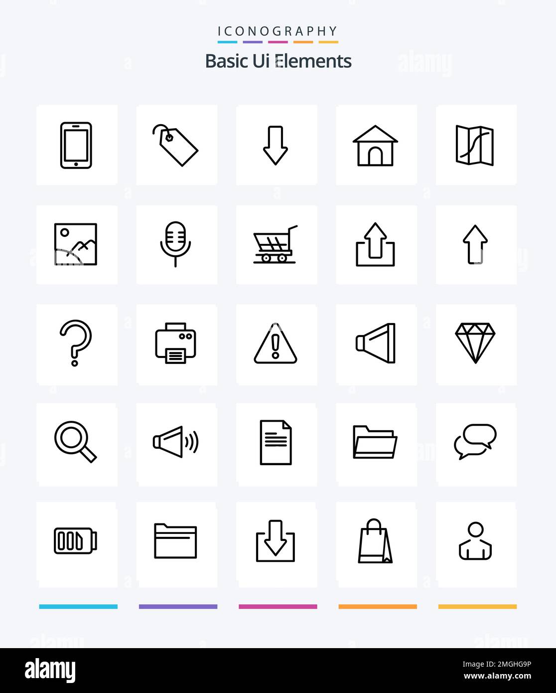 Creative Basic Ui Elements 25 OutLine icon pack Such As location. shope ...