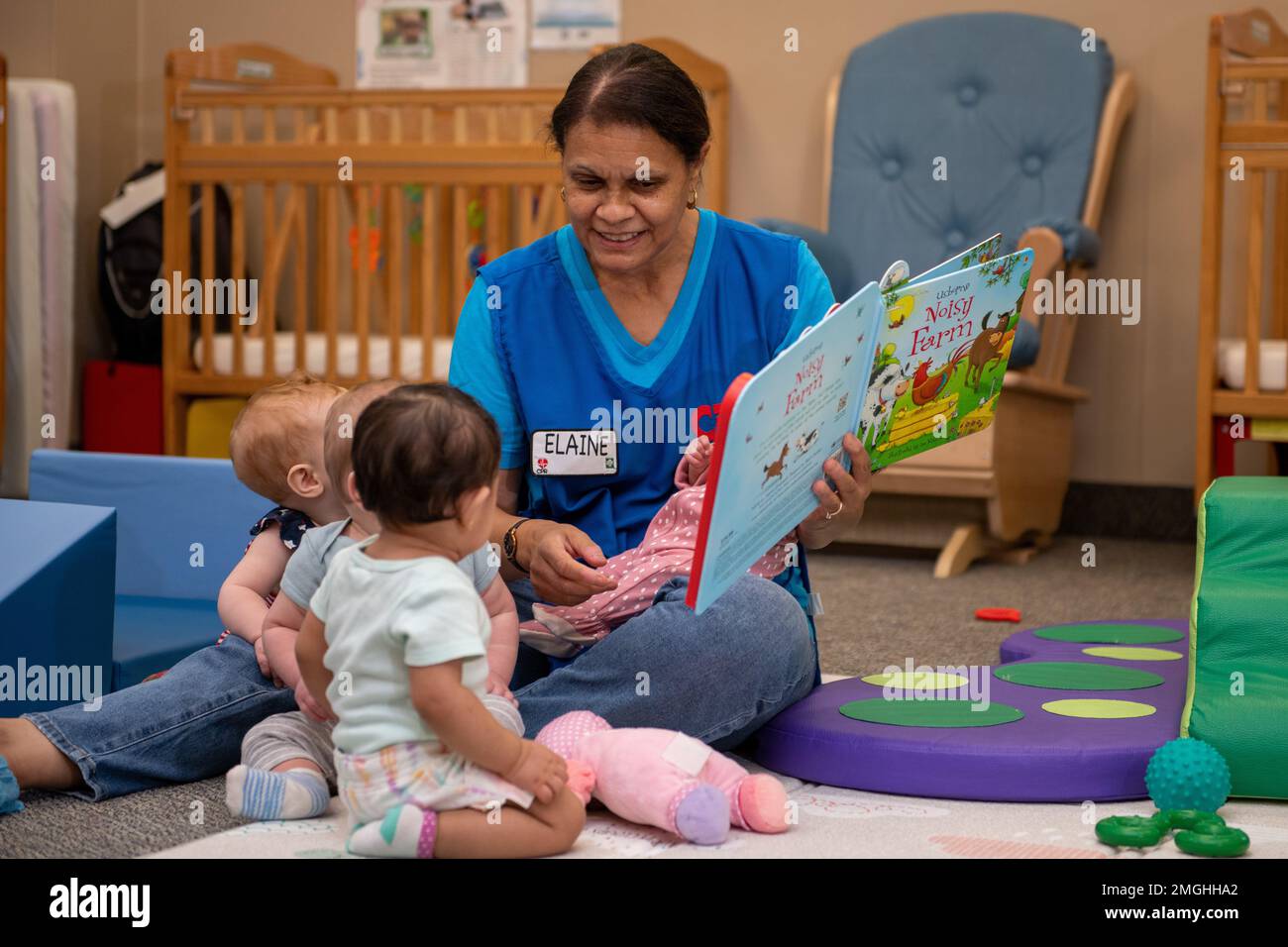 Elaine Cherry, Child Development Center lead training technician, poses ...