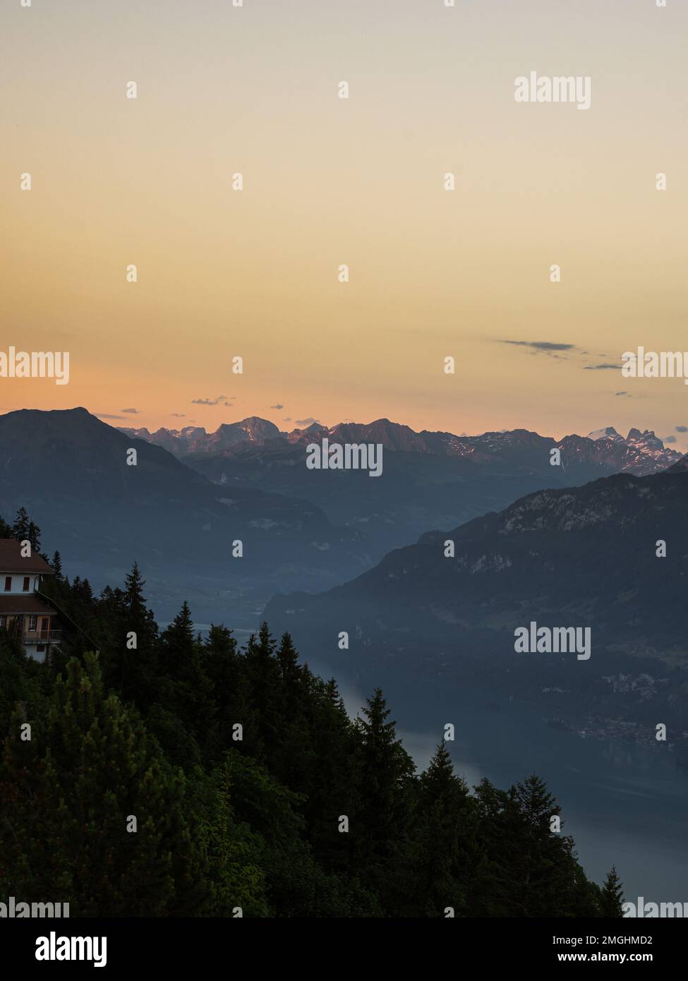 idyllic view from Harderkulm, InterlakenYou can see jungfrau and monk ...
