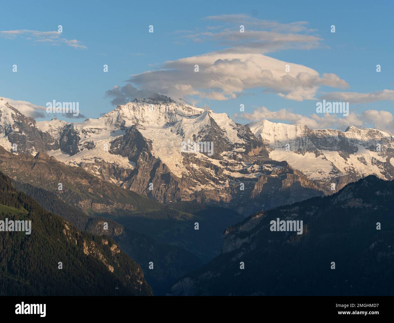 idyllic view from Harderkulm, InterlakenYou can see jungfrau and monk ...