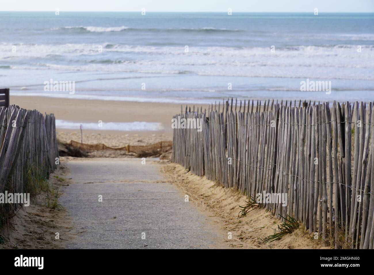 Lacanau Ocean access beach in city center France Stock Photo - Alamy