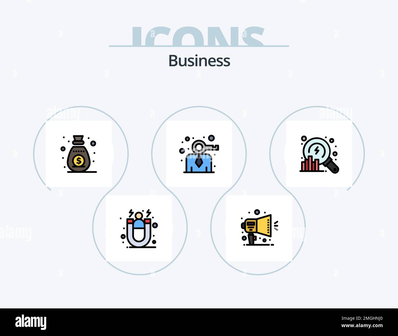 Business Line Filled Icon Pack 5 Icon Design. insurance. thinking. relax. solutions. strategy ...