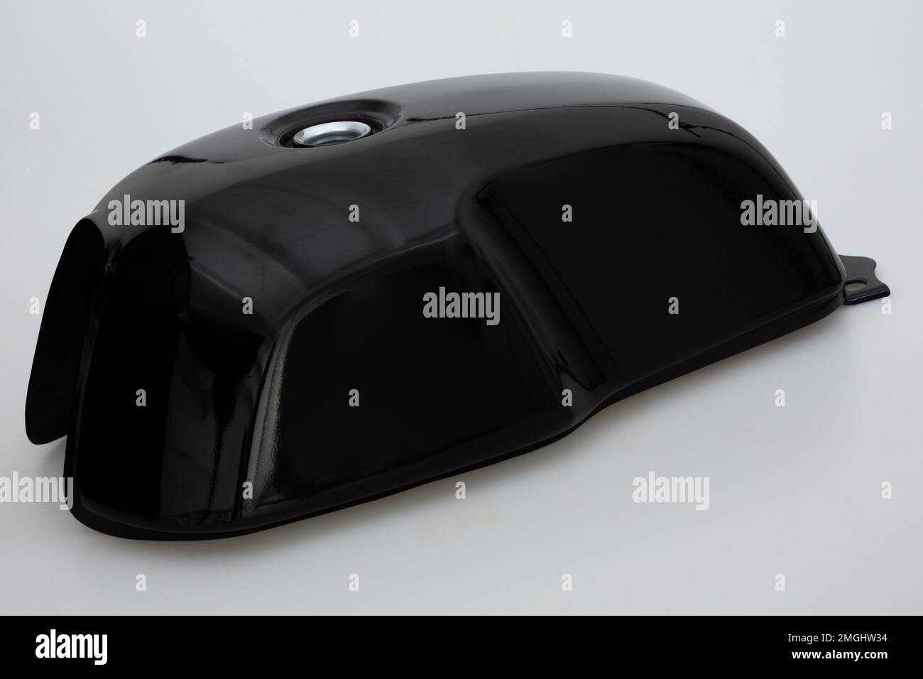 motorbike fuel tank black vintage isolated parts of cafe racer ...