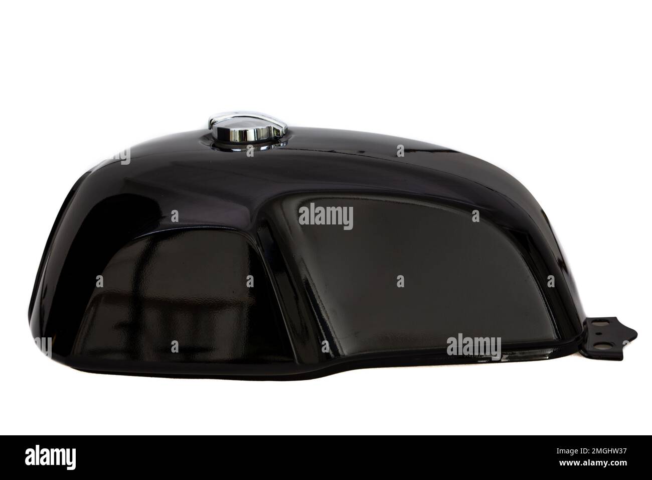 Motorcycle black fuel tank close up of vintage cafe racer motorcycle ...