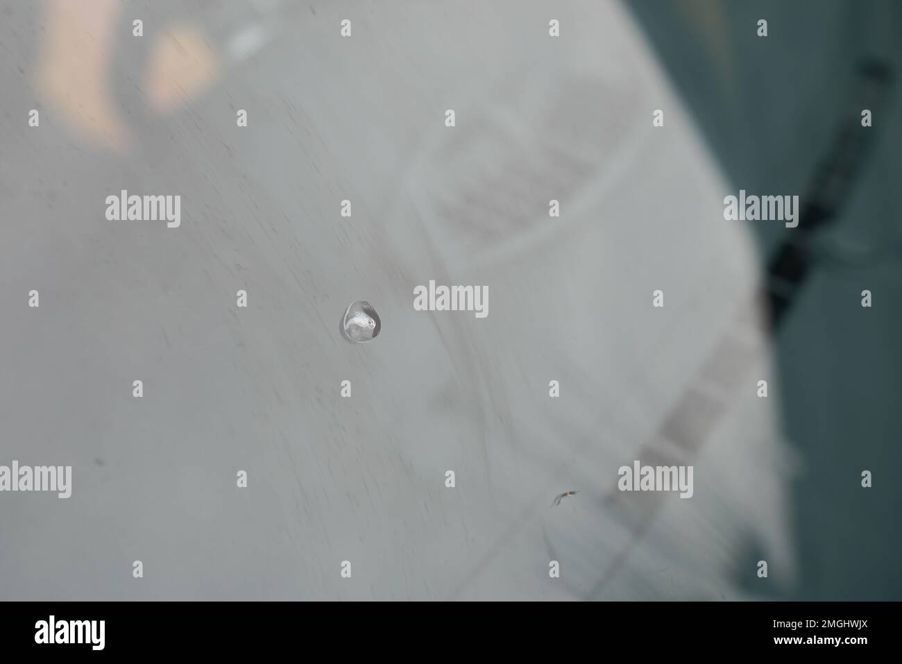 Broken car impact automotive windshield glass Smashed windscreen of ...