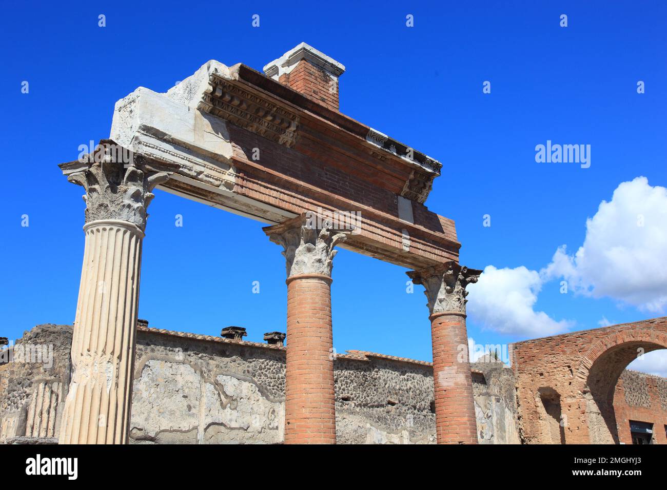 Das Forum, Pompeji, antike Stadt in Kampanien am Golf von Neapel, beim ...
