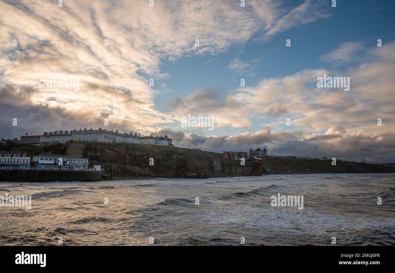 The Western side of the Port of Whitby viewed from the harbour entrance ...