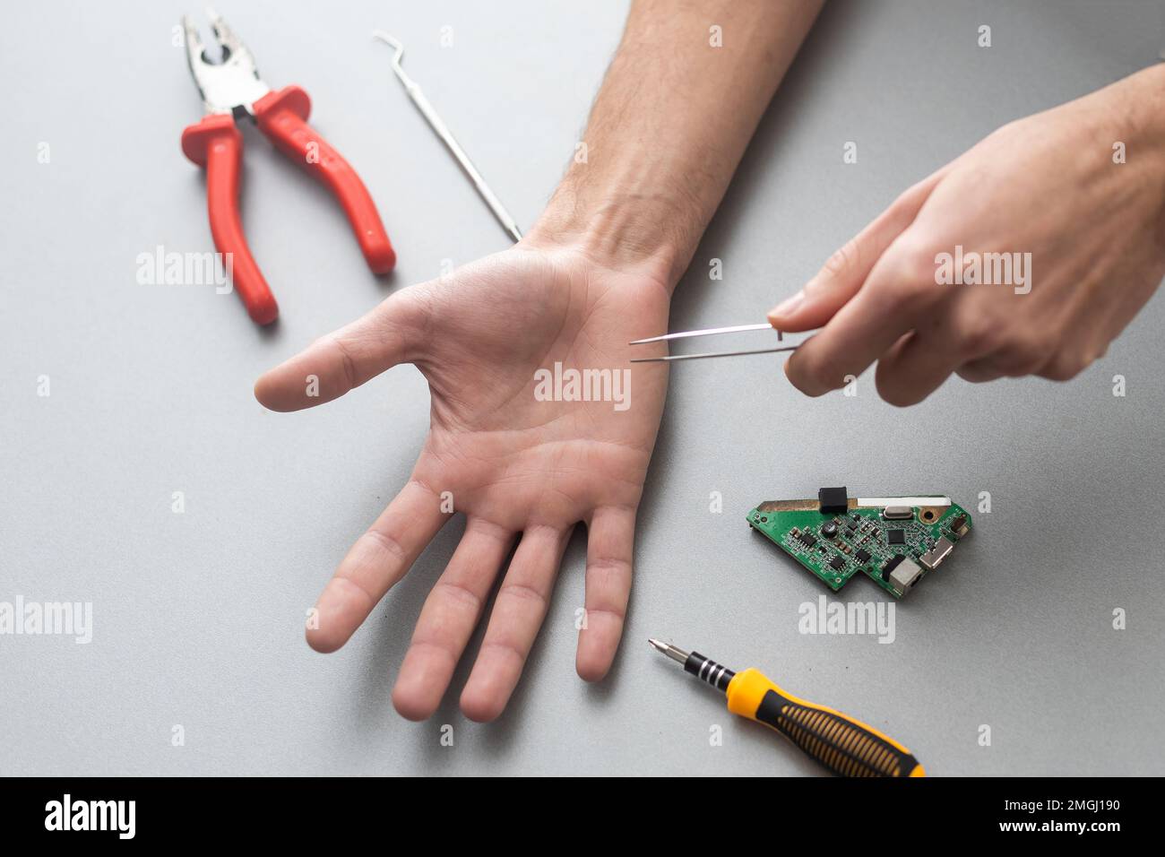 Human robotic hand in futuristic concept Stock Photo - Alamy