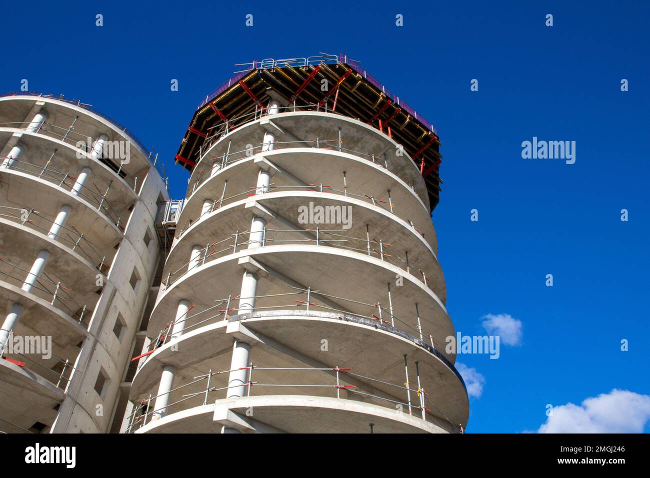 round urban multi-storey building under construction site industrial ...